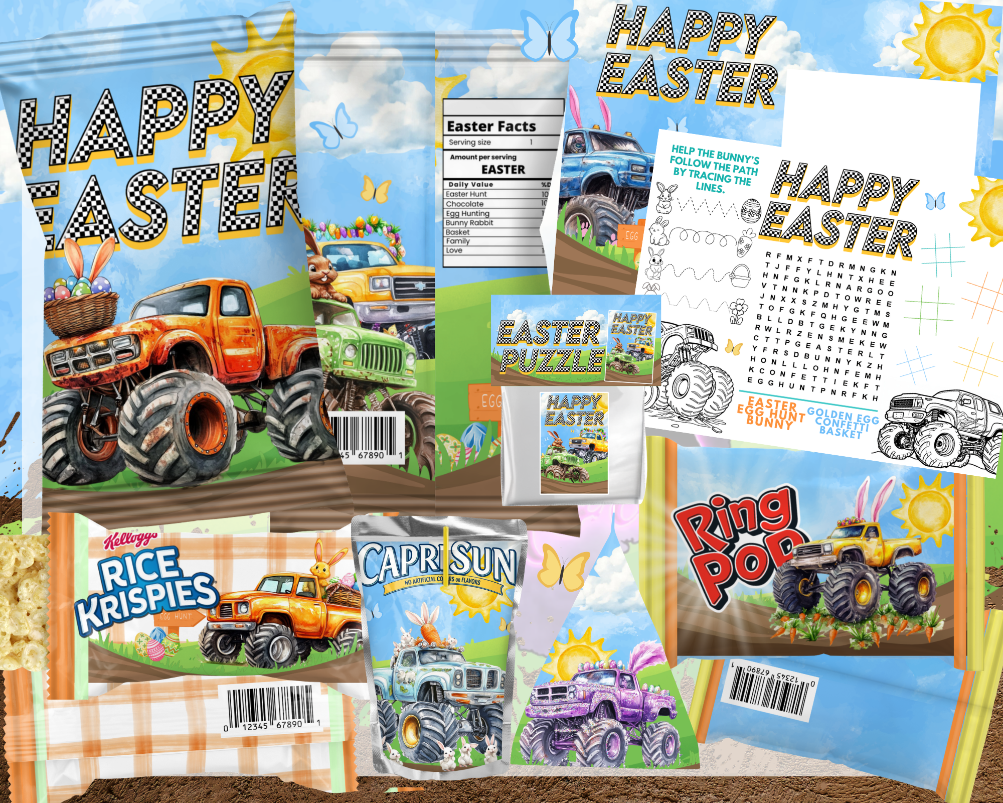 Monster Truck Easter Bundle (NON EDITABLE) – KKpuffs & MORE